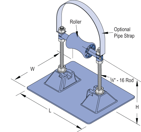 Elevated Support, with Roller, Polycarbonate Base | Unistrut Hawaii ...