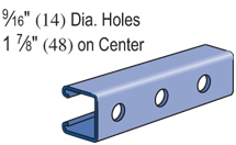 P1000HS - 1-5/8" x 1-5/8", 12 Gage; Round Holes | Unistrut Hawaii ...