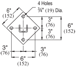 P2072, P2072SQ - Post Base (1-5/8" Series) | Unistrut Hawaii | Honolulu ...