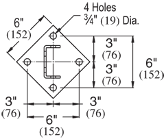 P2073A, P2073ASQ - Post Base (1-5/8" Series) | Unistrut Hawaii ...