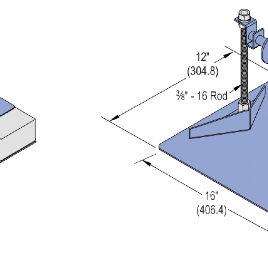 Elevated Support [Roof Mount], with Roller, Steel Base and Steel Backer ...