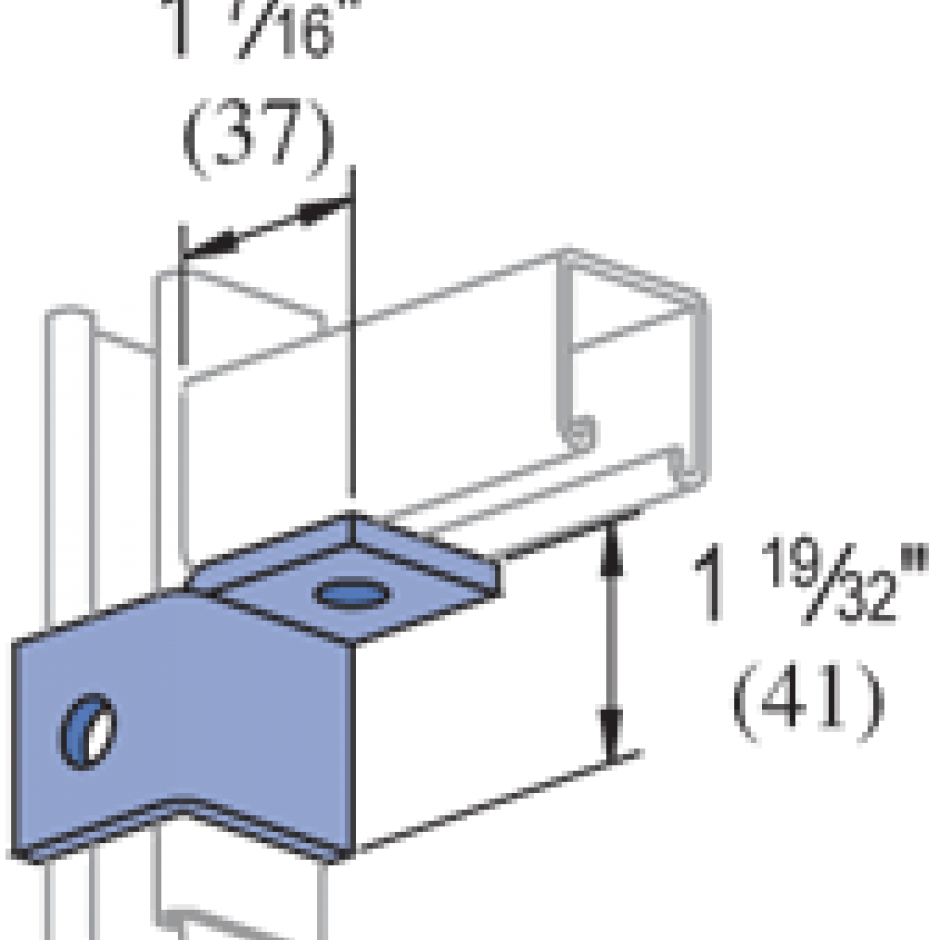 A2341 - 2 Hole Wing Shape Fitting Left Hand (1-1/4" Series) | Unistrut ...