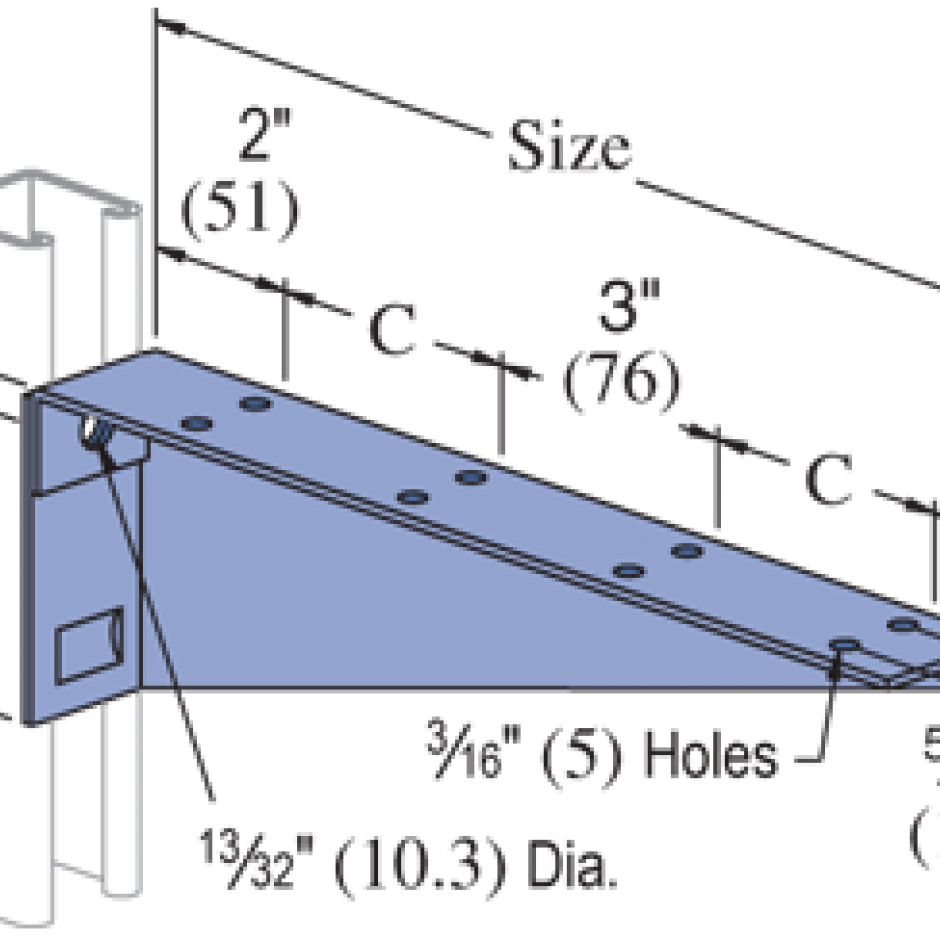 A2494 thru A2497 - 12" to 18" Bracket (1-1/4" Series) | Unistrut Hawaii ...