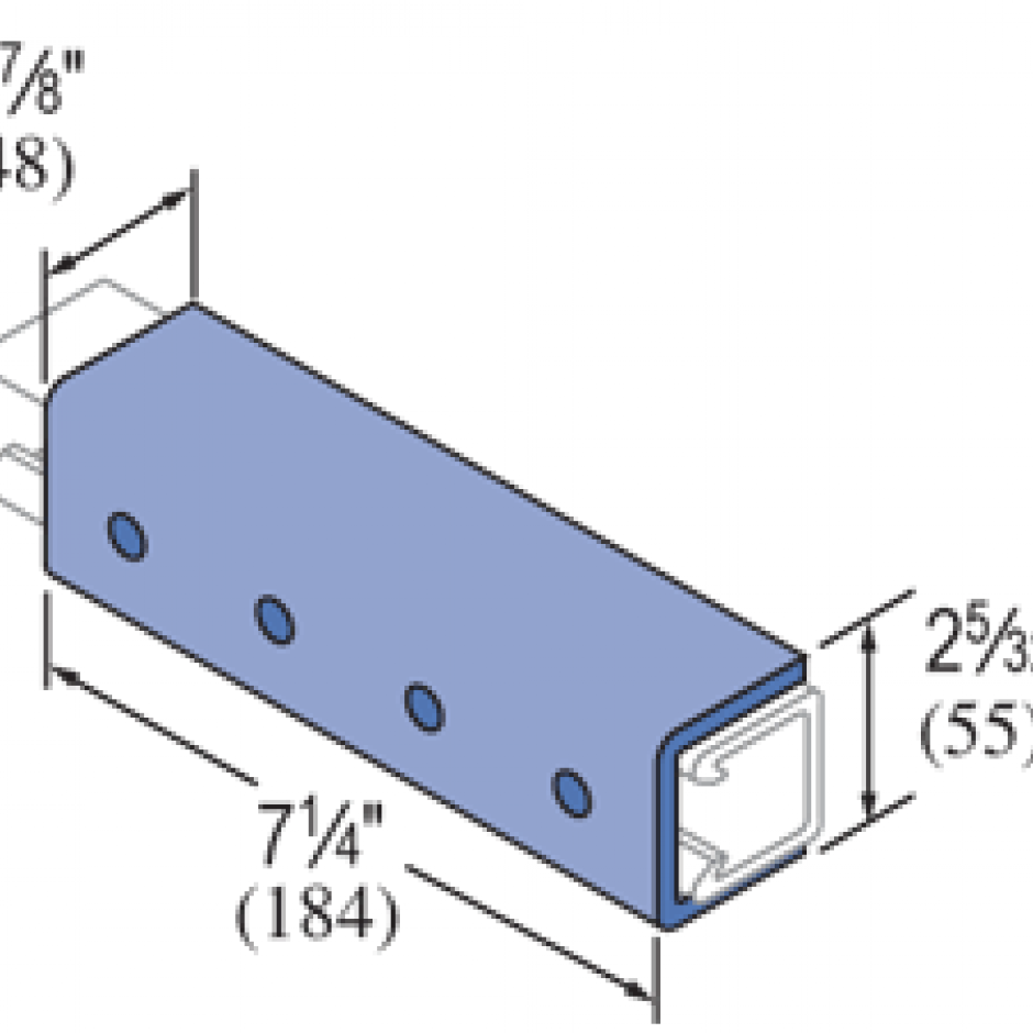 F50PU-2616 - 4 Hole, "U" Shape Fiberglass Fitting | Unistrut Hawaii ...