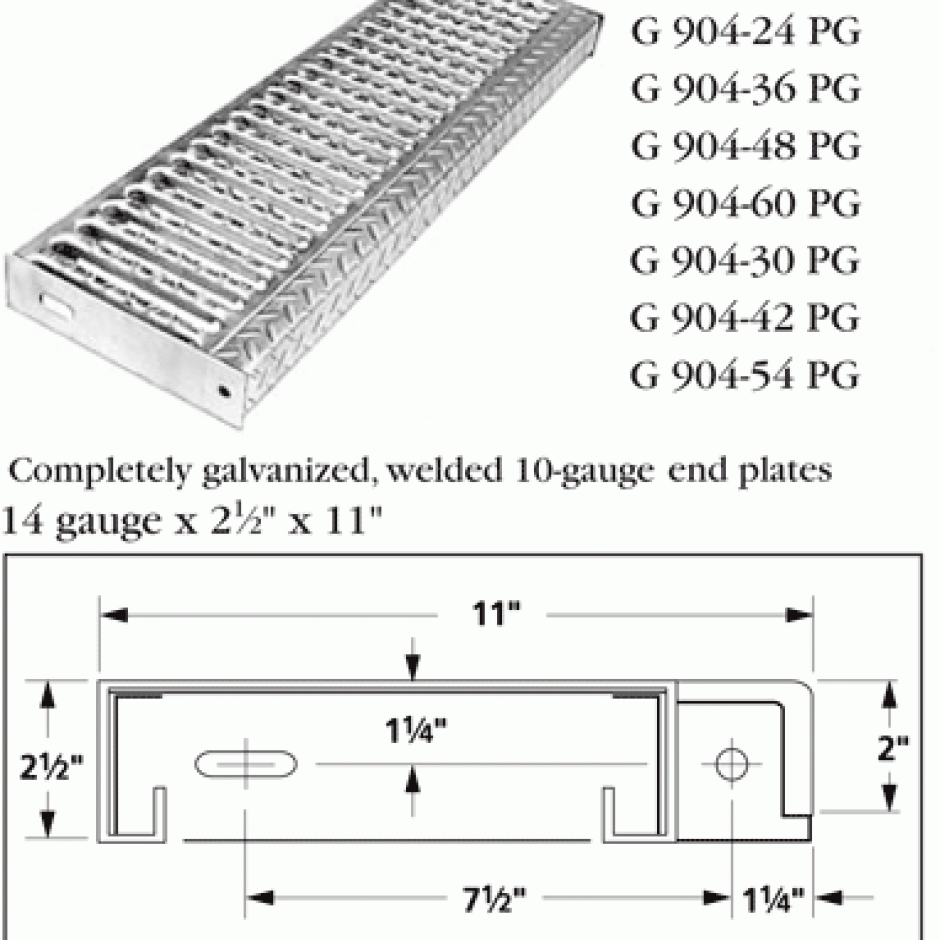 G904 - 11" Wide Stair Tread | Unistrut Hawaii | Honolulu, Hawaii