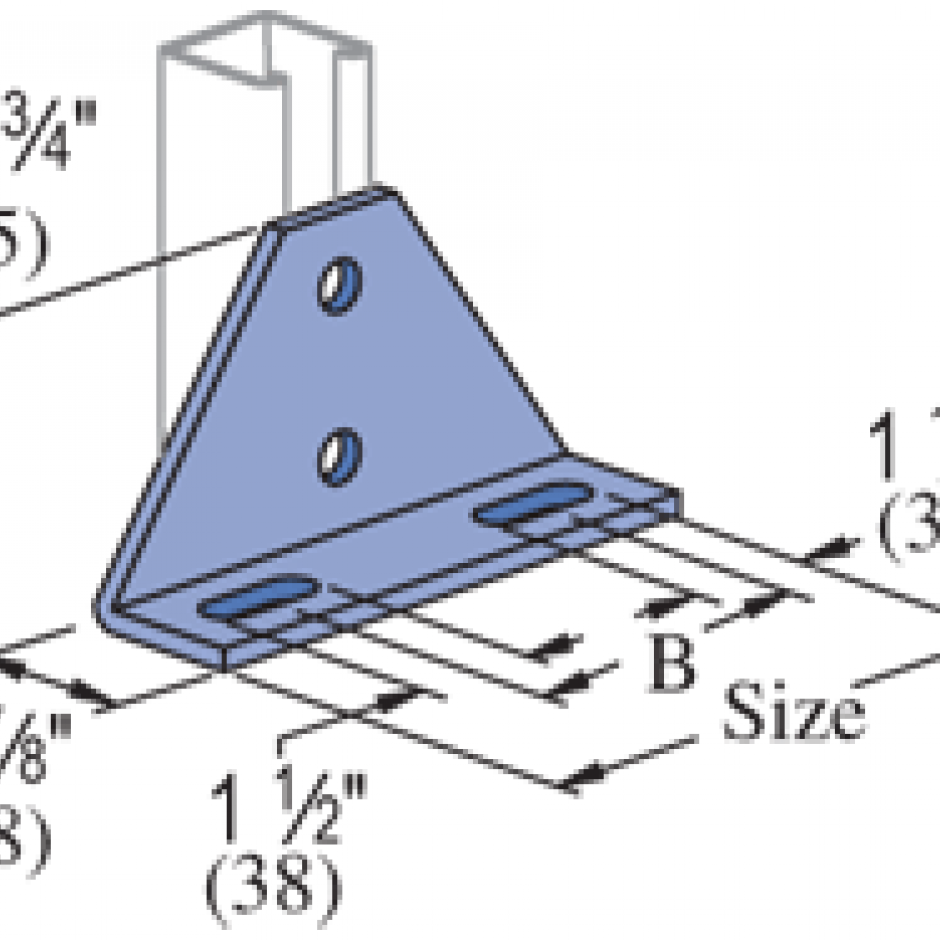 P1130, P1131 - 2 hole & 2 slot, 90° Fitting (1-5/8" Series) | Unistrut ...