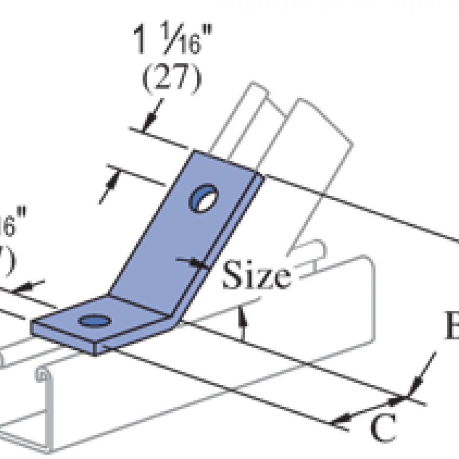 P1546, P2094 thru P2100 - 2 Hole, Outside Angle Fitting (1-5/8" Series ...