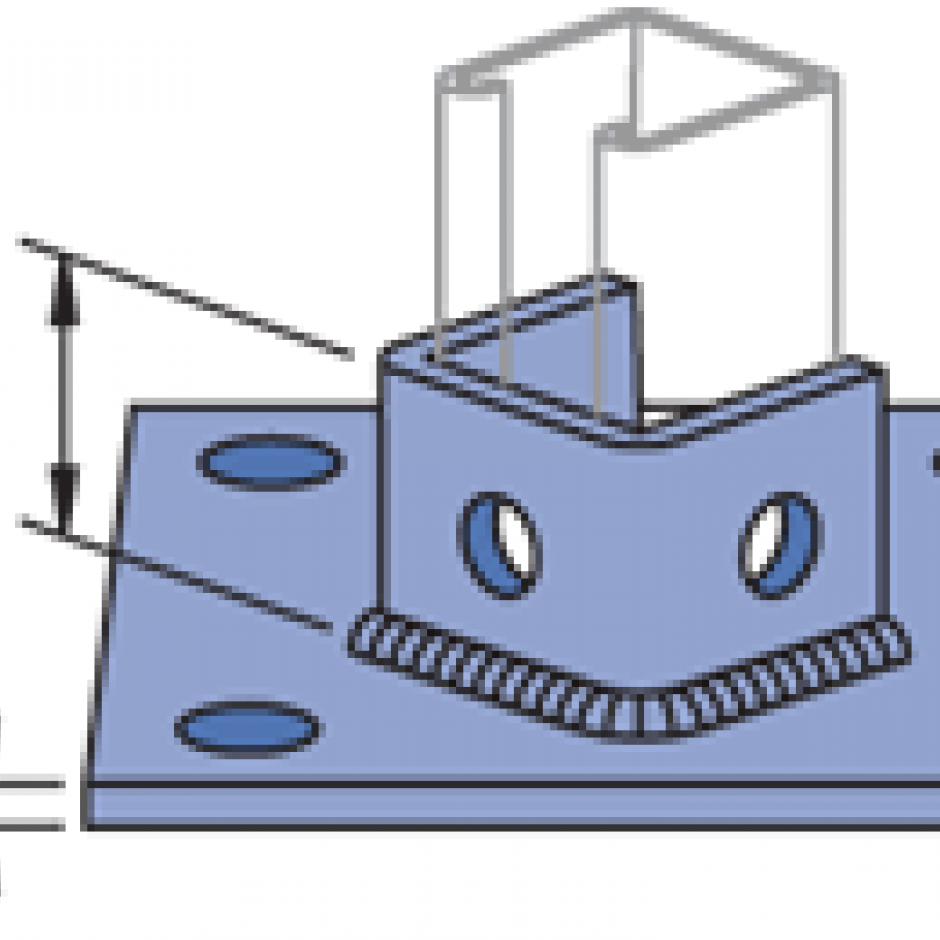 P2072, P2072SQ - Post Base (1-5/8" Series) | Unistrut Hawaii | Honolulu ...
