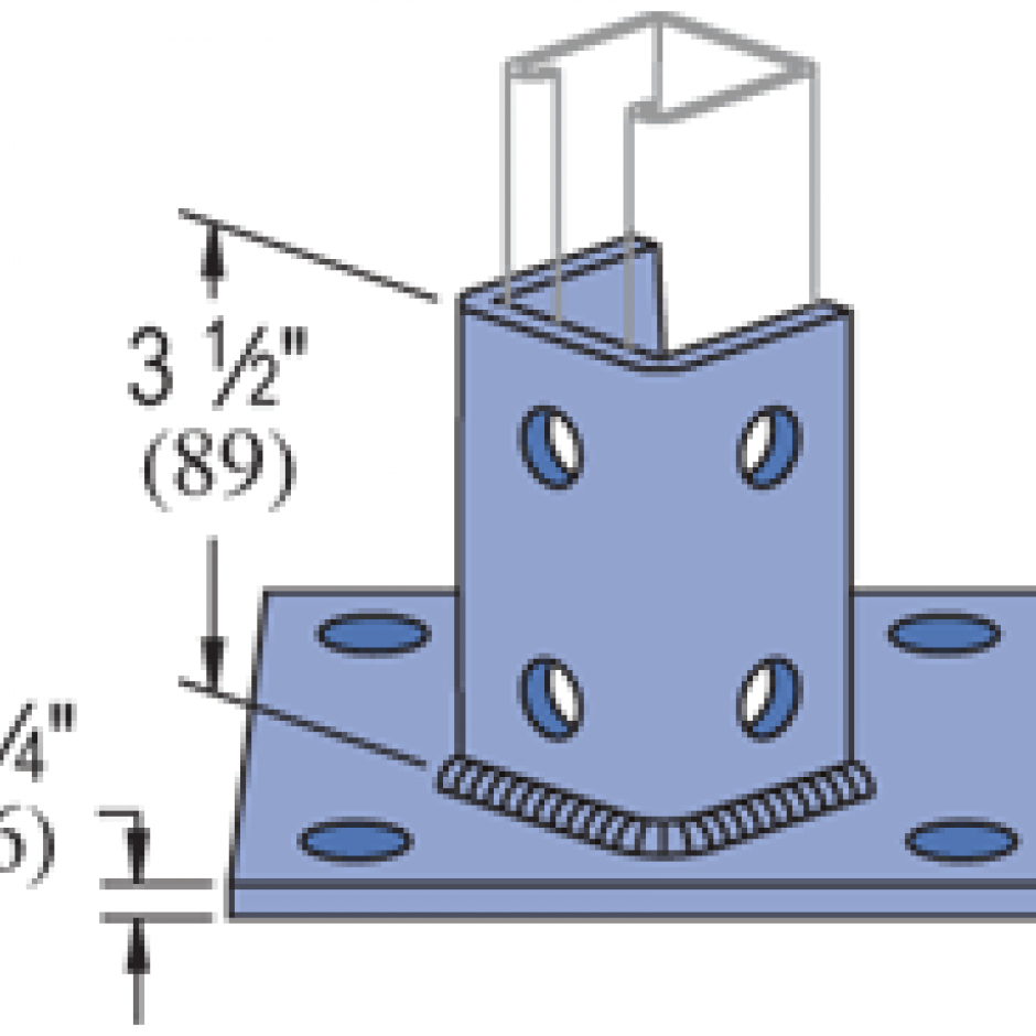 P2072A, P2072ASQ - Post Base (1-5/8) | Unistrut Hawaii | Honolulu, Hawaii