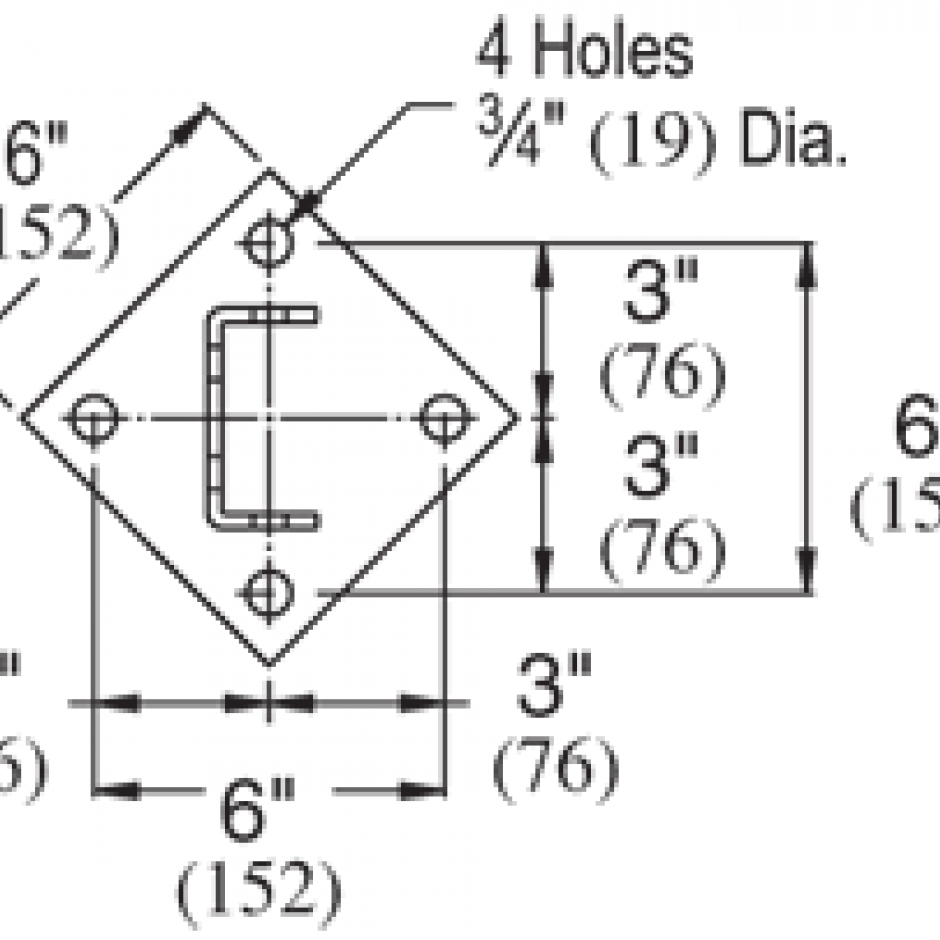 P2073A, P2073ASQ - Post Base (1-5/8" Series) | Unistrut Hawaii ...