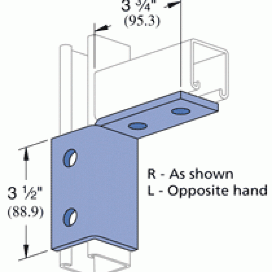 P2343 - Wing Shape Fitting, Right Hand (shown) | Unistrut Hawaii ...