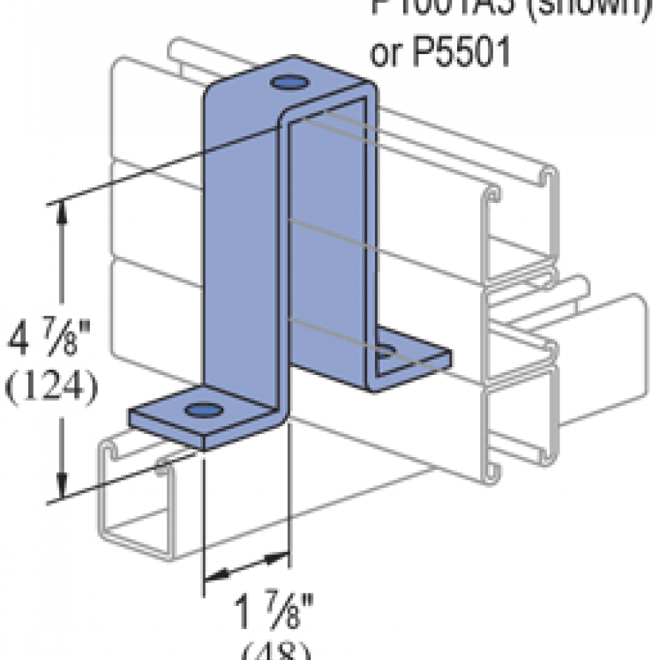 P2473 - 3 Hole, "U" Shape Fitting, Use with P1001A3, P5501 | Unistrut ...