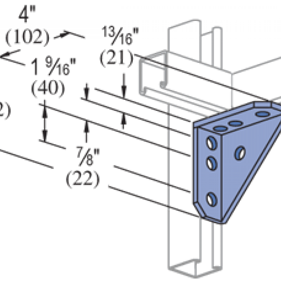 P2484 - 7 Hole, 90° Gusseted Fitting | Unistrut Hawaii | Honolulu, Hawaii