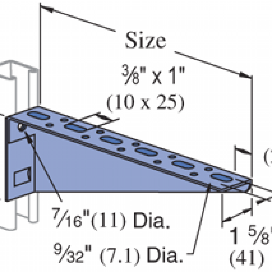 P2494 thru P2499 - 12" to 22" Bracket (1-5/8" Series) | Unistrut Hawaii ...