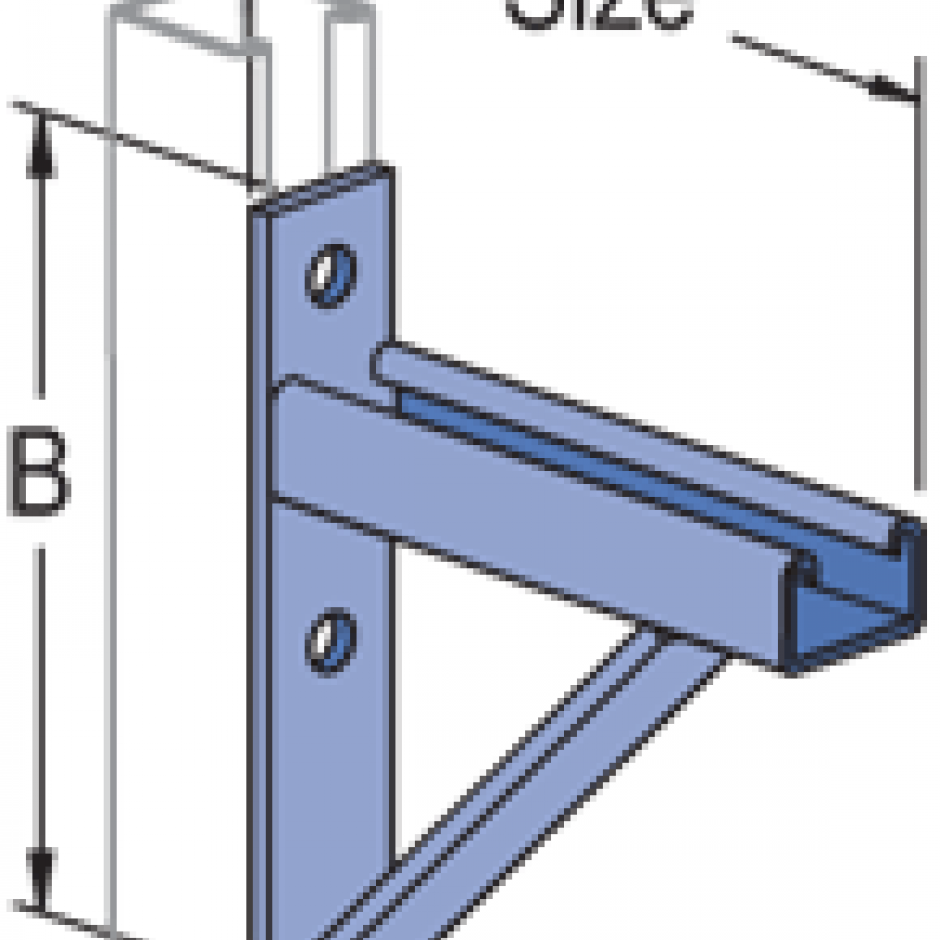 P2547 thru P2551 - 15" thru 39" Cable Tray Bracket (Slot Up) (1-5/8 ...