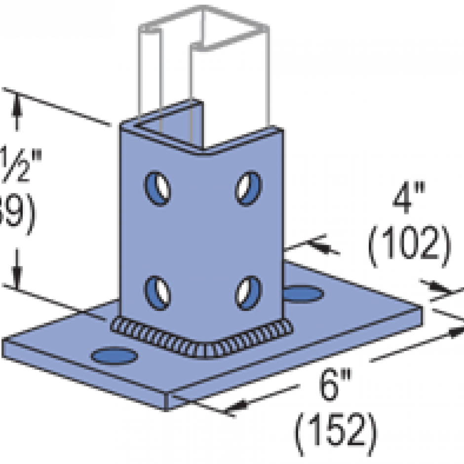 P2941, P2942 - Post Base (1-5/8" Series) | Unistrut Hawaii | Honolulu ...