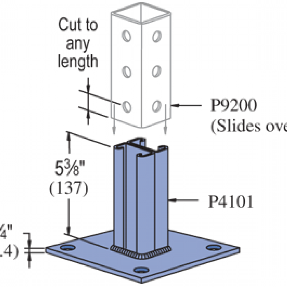 P9014 - Post Base (Telestrut) | Unistrut Hawaii | Honolulu, Hawaii